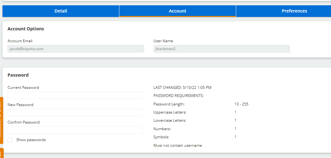 Resetting Your Password