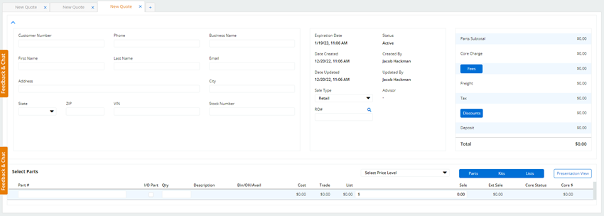 Create a Service Sale