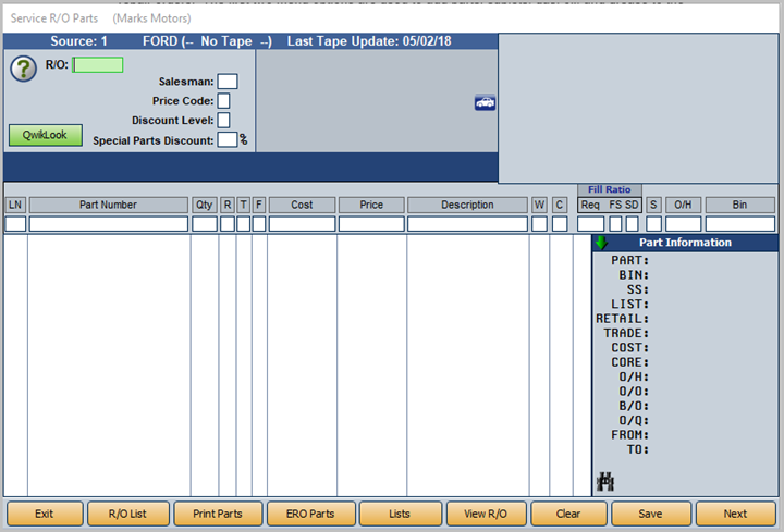 Pulling Customer Quotes to the Counter Slip