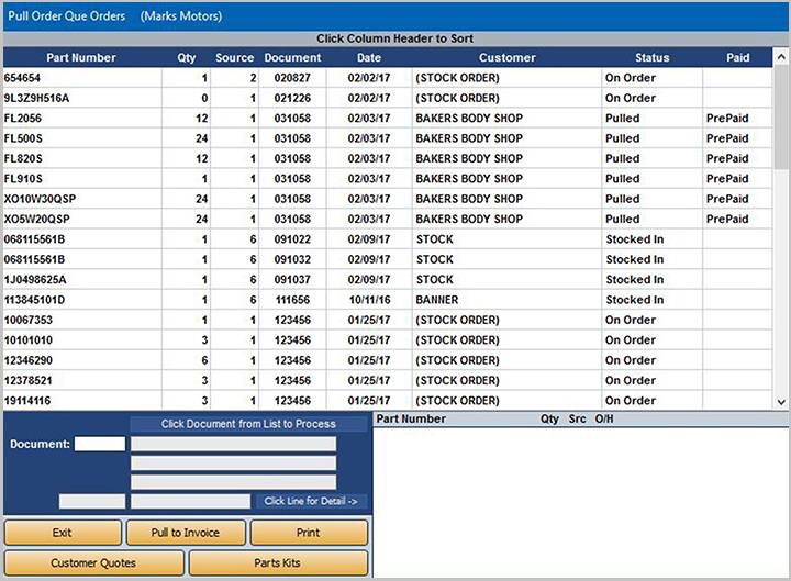 Pulling Customer Quotes to the Counter Slip