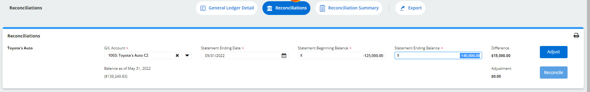 Reconcile Transactions Using the Bank Reconciliation Table