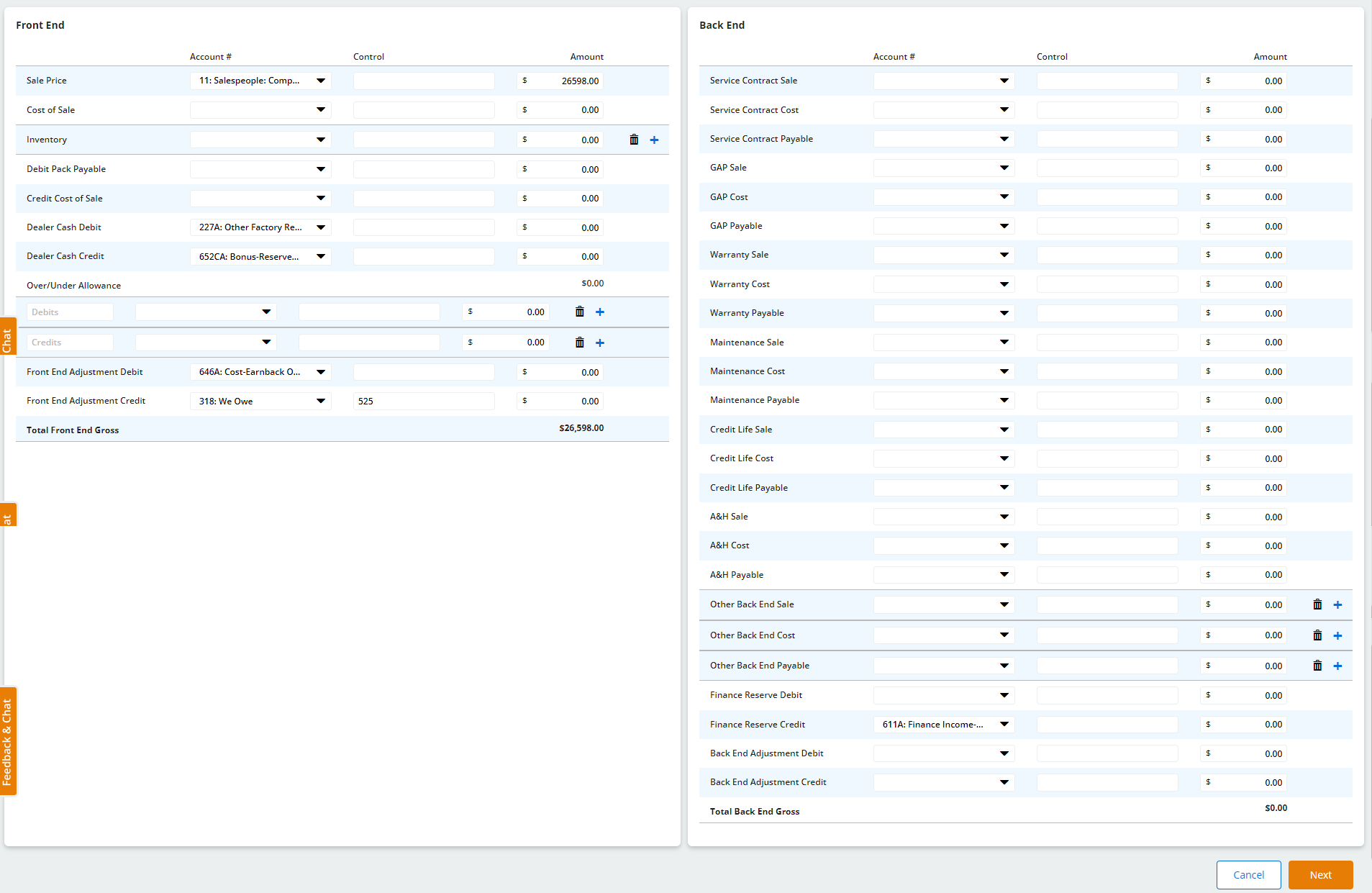 Go - Make a Vehicle Sales Journal Entry