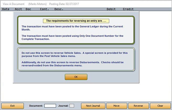 Moving a Posted Document