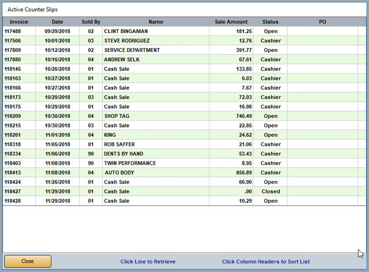 Pulling an Active Counter Slip