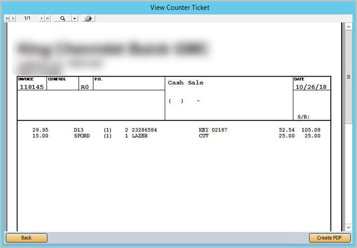 Viewing and Printing a Counter Slip from Cashier