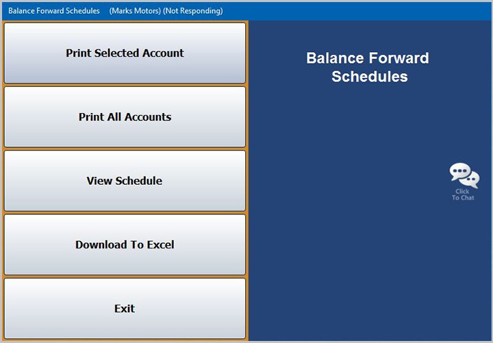 Understanding the Balance Forward Schedules Menu