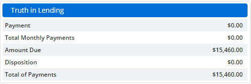 Using the Truth in Lending Tool