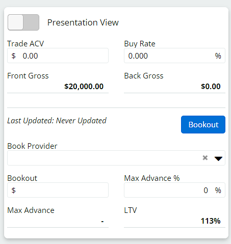Performing a Desking Bookout on a Used Vehicle