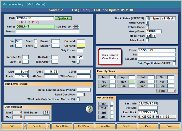 Printing the Bin List