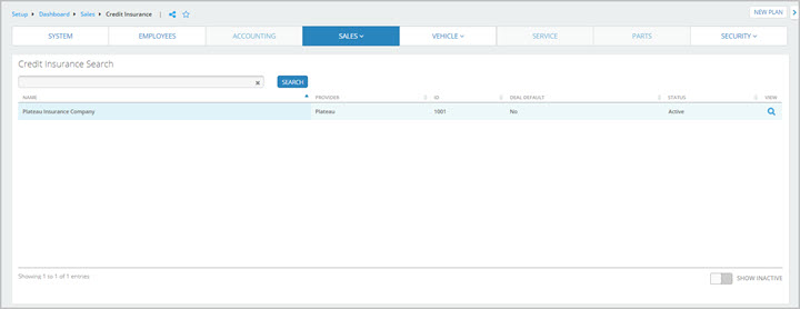 Editing and Flagging a Credit Insurance Plan as Inactive