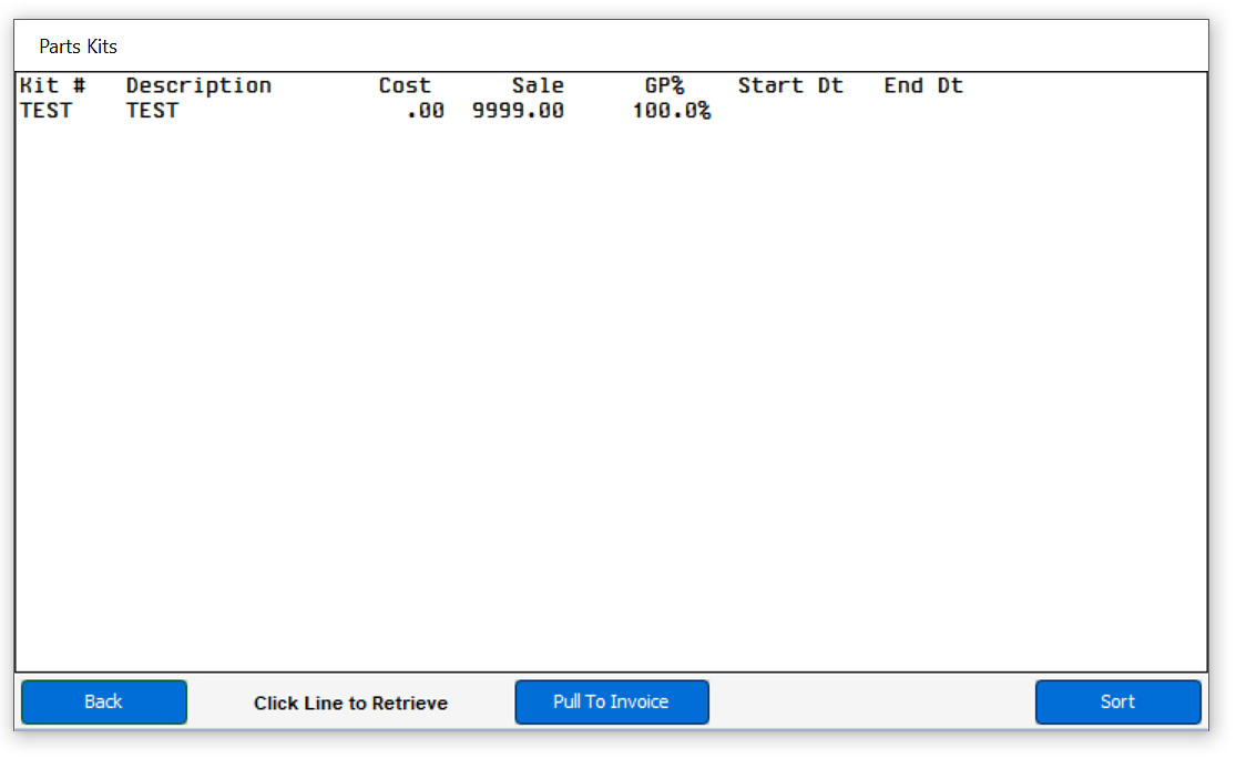 Adding a Parts Kit to a Counter Slip