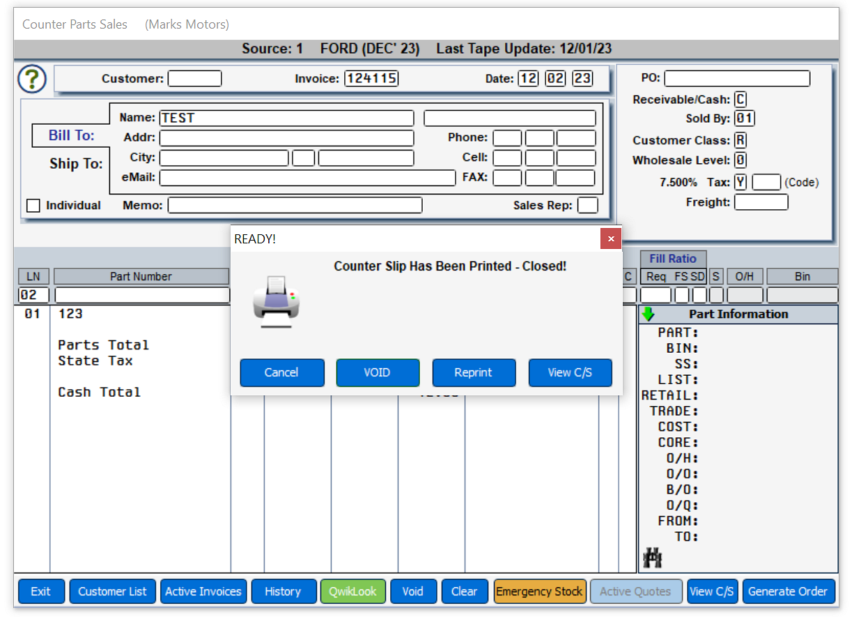Creating Invoice PDFs for Closed Counter Slips on the Counter Parts ...