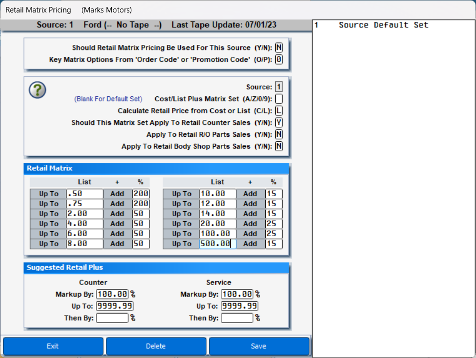 Understanding Retail Matrix Pricing
