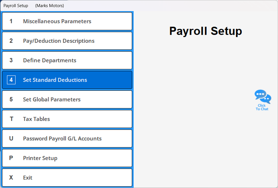 Setting Standard Payroll Deductions